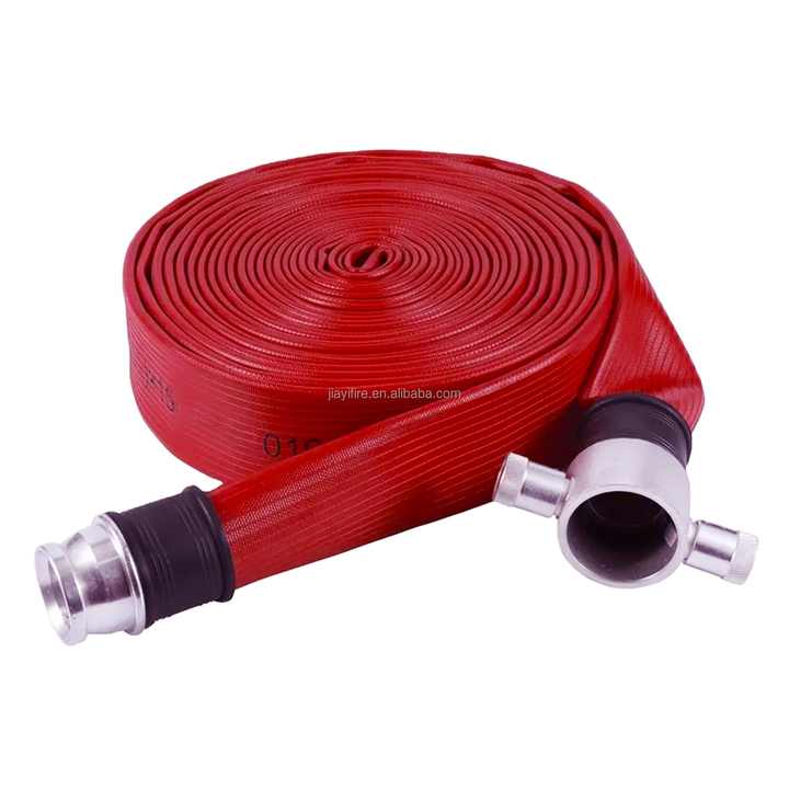 2.5inch Durable Fire Hose EPDM PVC Rubber Lining With Coupling 15M 20M 30M Hose 13bar 27bar Red ...