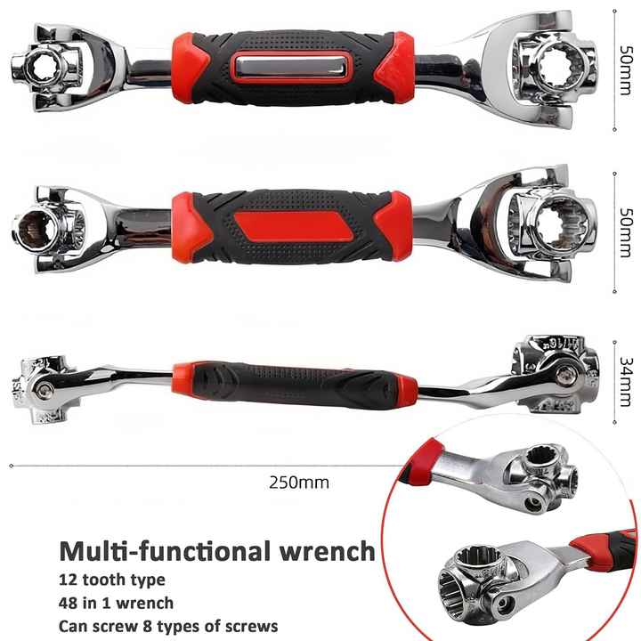 48 in 1 Adjustable Alloy Socket Wrench Set 360 Degree Rotating Head OEM ...