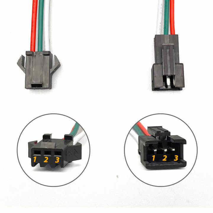 JST SM 3 Pin Led Light Male Female Plug Electrical Wire Crimp Terminal ...