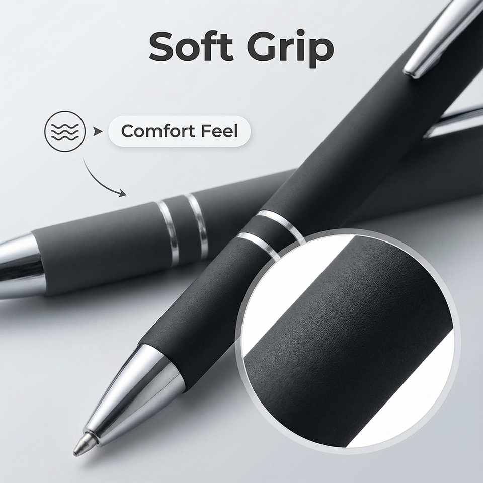 Promotional Cheap Aluminum Metal Ballpoint Stylus Pen Soft Rubber Touch ...