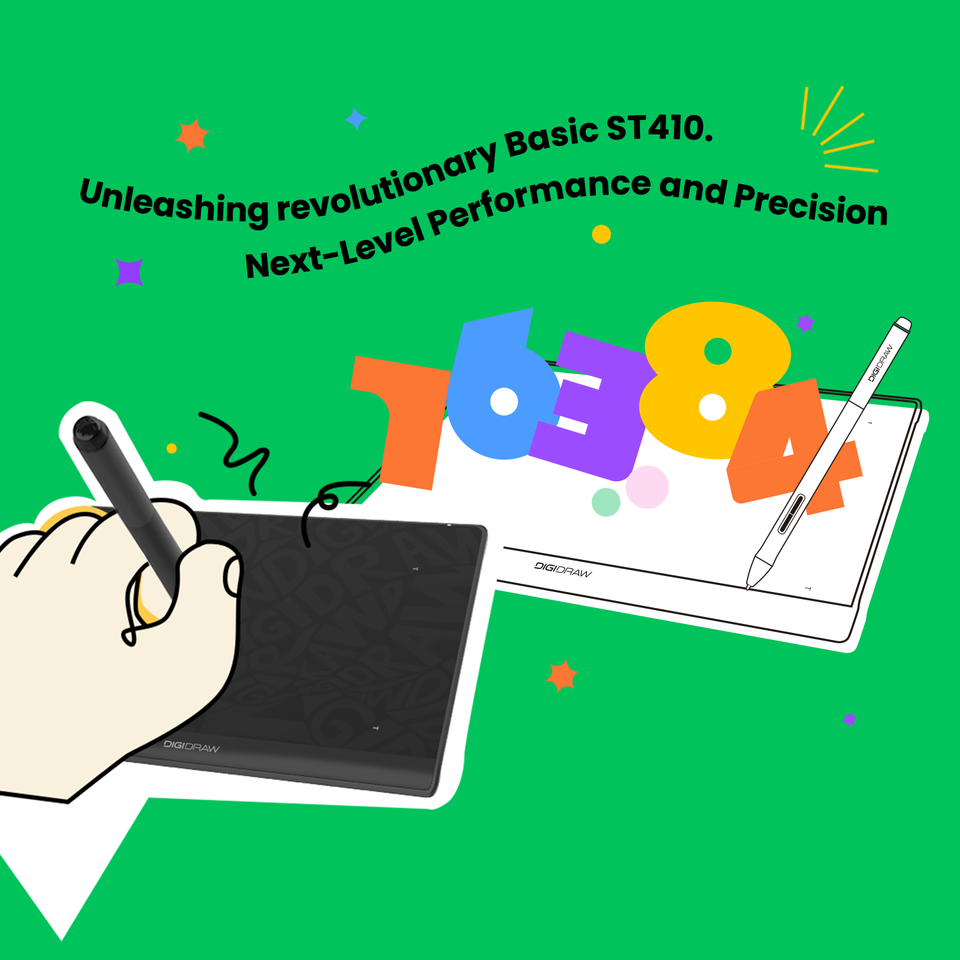 Educational T410 Drawing Tablet Graphics Tablet 330PPS 16384 Levels for ...