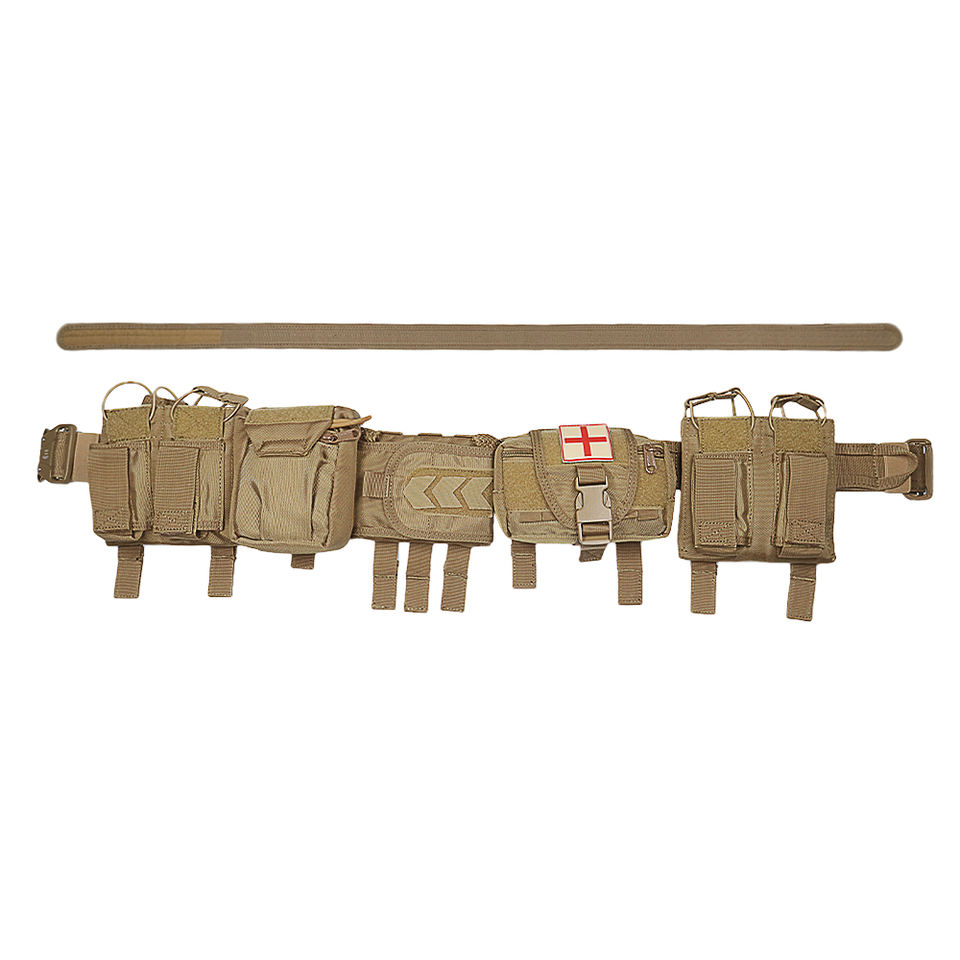 First Aid Tactical Belt - Durable Black Nylon Utility Belt
