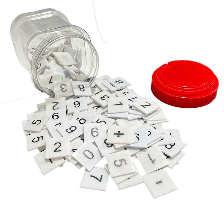 NERS School Classroom Supplies 1" x 1" Plastic 175pcs Tub of Numbers ...