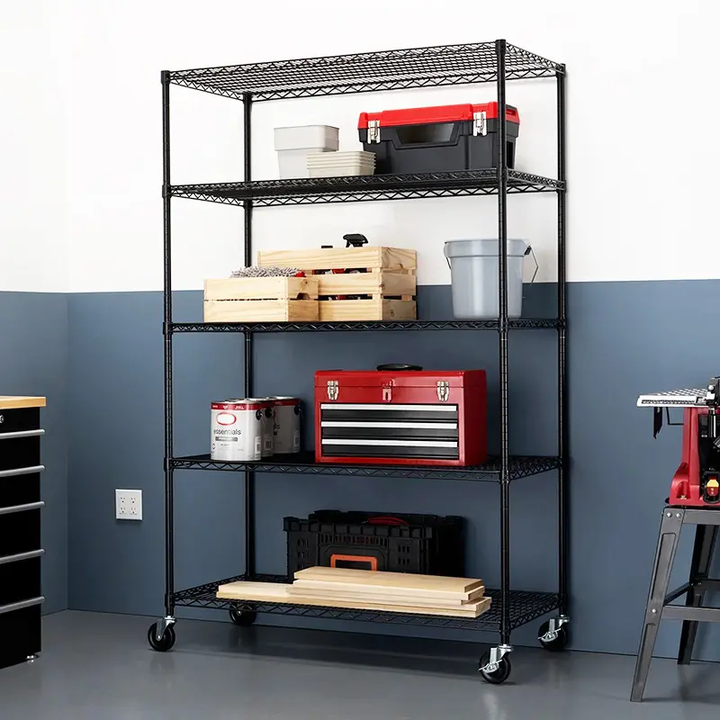 Adjustable Carbon Steel Shelving Unit Wire Display Racks Wire Shelving ...