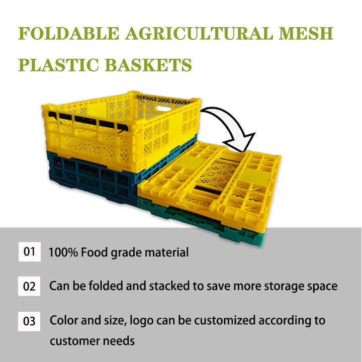 Heavy-duty PP Plastic Folding Crate - Durable & Stackable