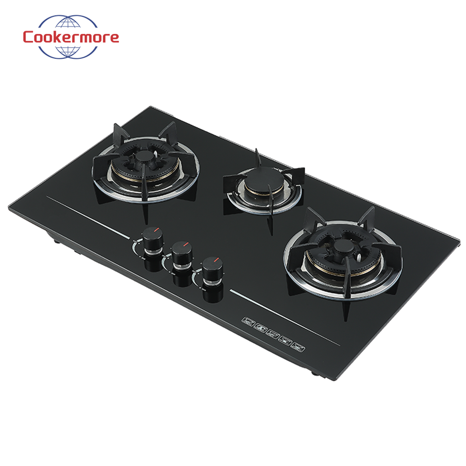 Home Kitchen Gas Cooker 3 burner Cooktop House Restaurant Use Tempered ...