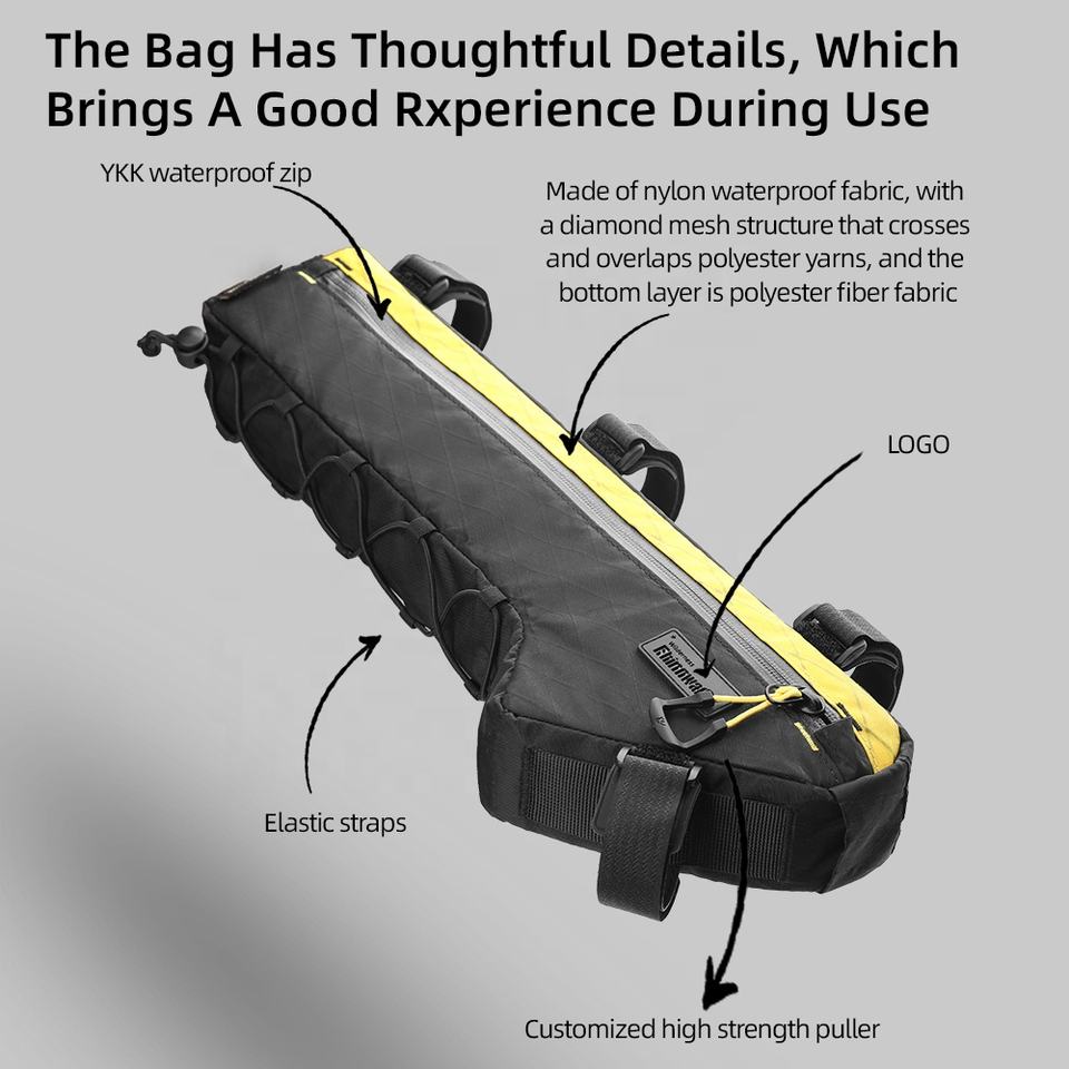 Rhinowalk 2.4L Triangle Frame Bag - Durable Nylon Bikepacking Accessory ...