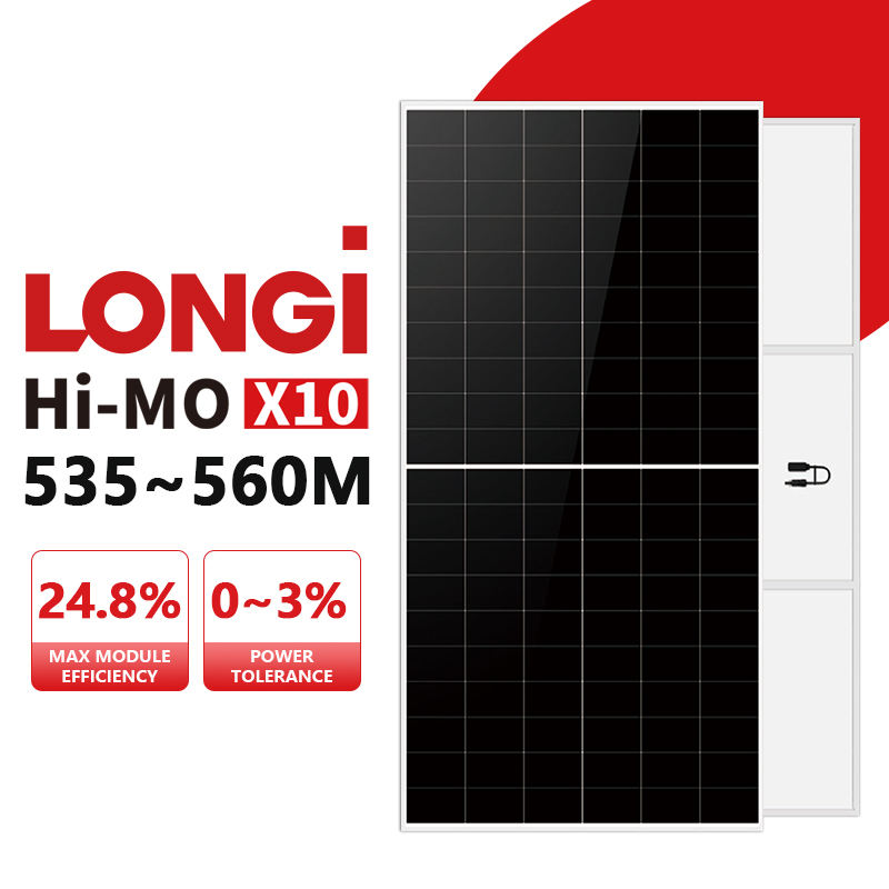 Longi Hi-MO X10 LR7-60HVHL 535~560M Bifacial Full Black Solar Panel ...
