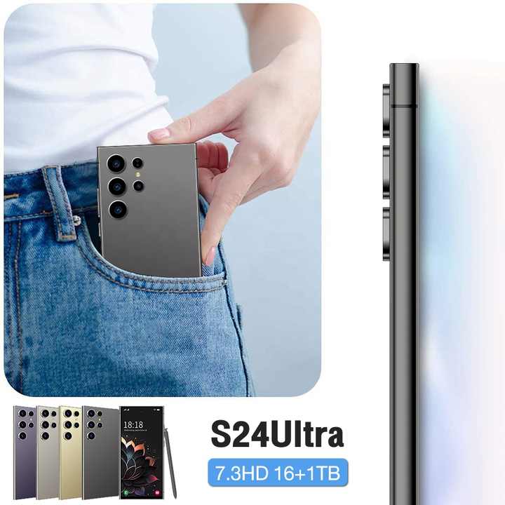 Original S24 Ultra Android 14 5G Unlocked Cell Phone 7.3 Inch HD Screen 16GB+1TB Dual Sim GSM ...