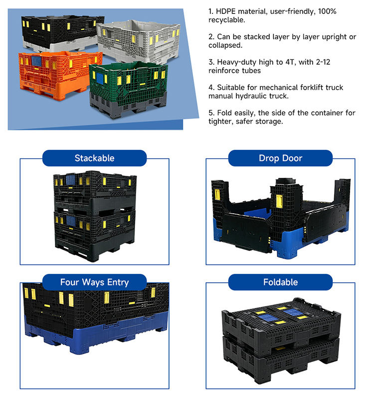 Heavy Duty Stackable Low Height Storage Box Chemical Resistant Eco ...