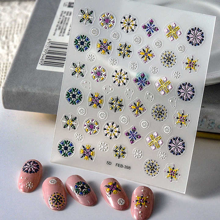 Elegant Bohemia Design 5D Nail Stickers - Custom Nail Decals