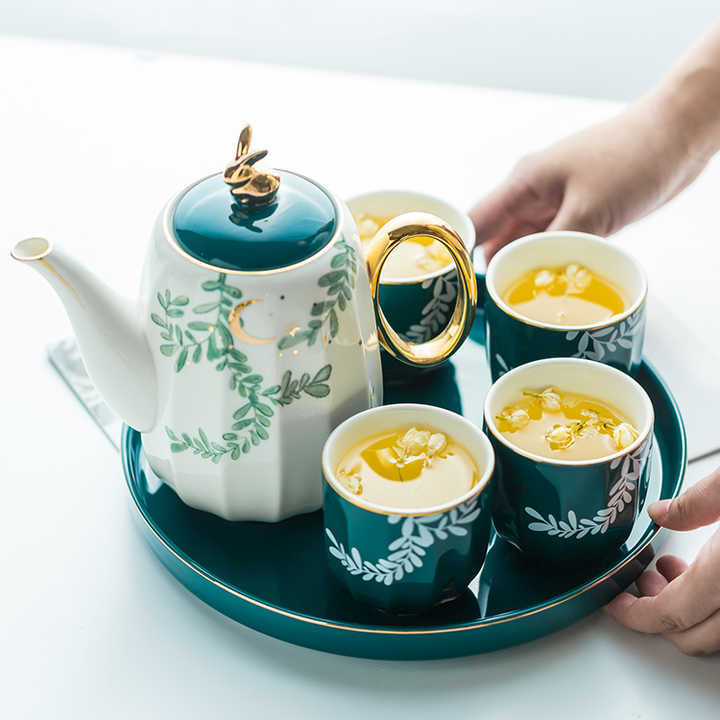 Expensive Tea Pot - Modern Tea Set with Luxury Gold Handle