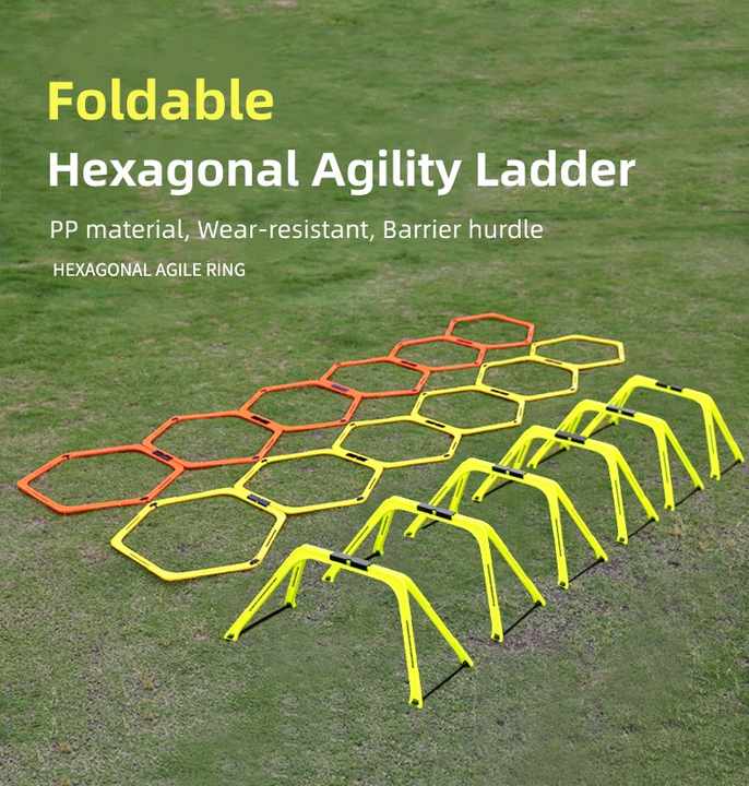 Foldable Hexagonal Soccer Basketball Training Obstacle Training Pace ...