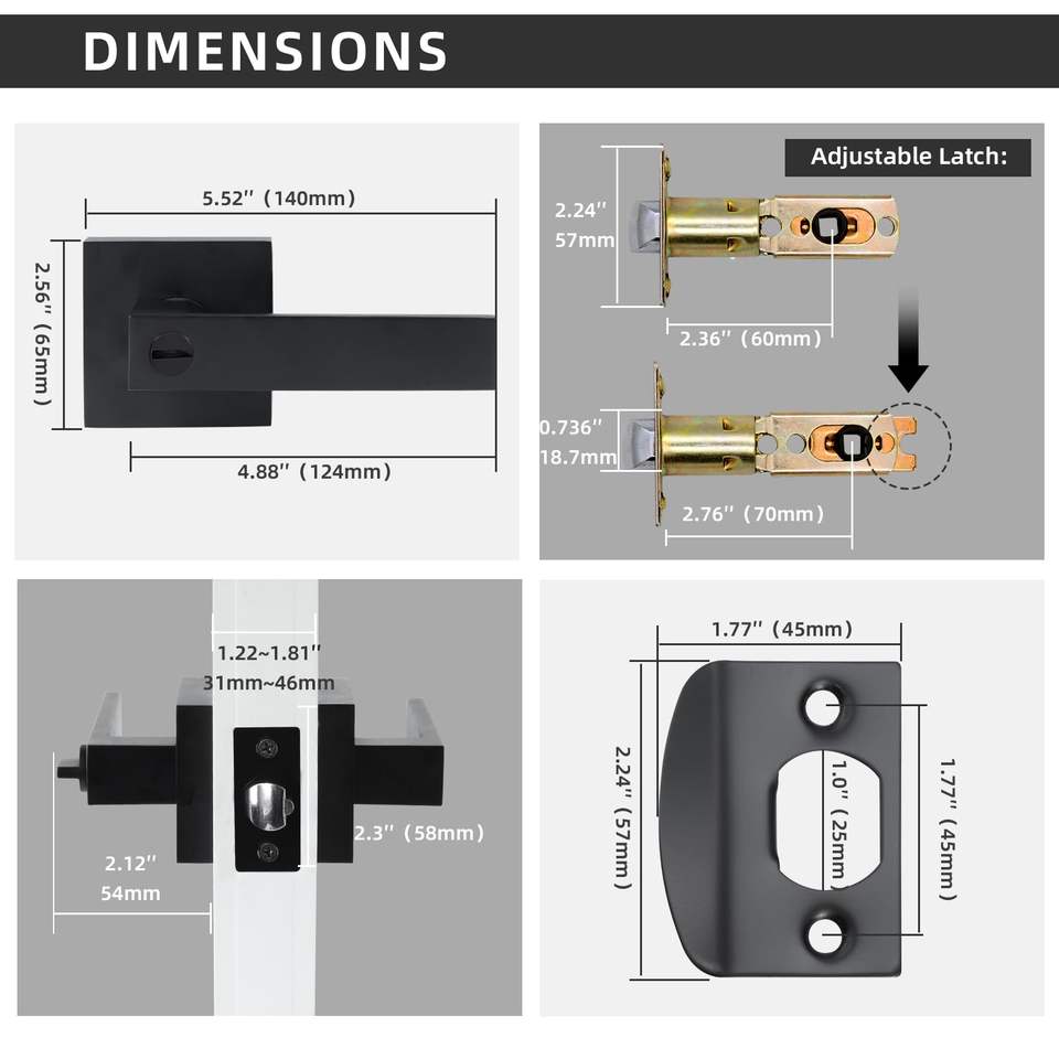 BBDHOME Heavy Duty Entrance Privacy Passage Keyed Dummy Level Door ...