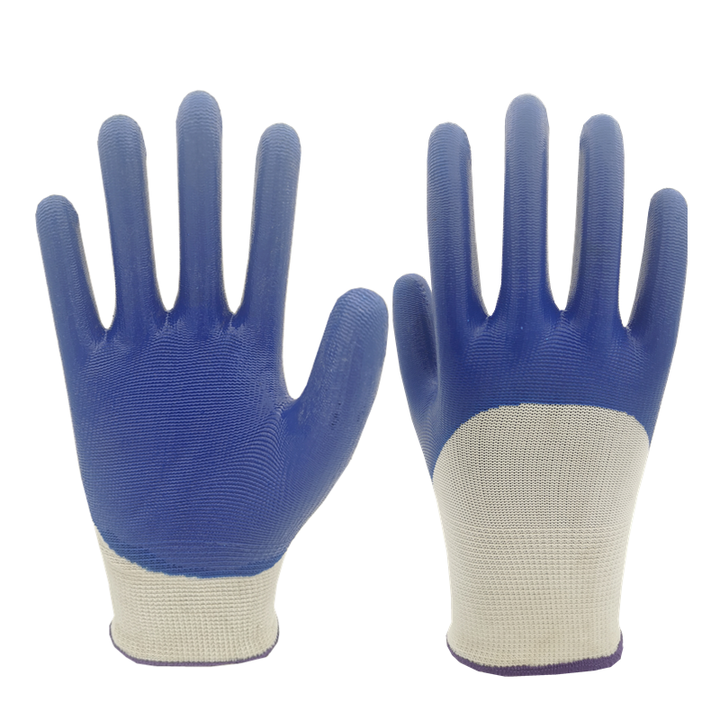 Wholesale Construction Cut Protection Safety Blue Powder Free Nitrile ...