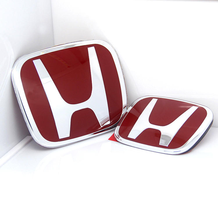 For Honda H Badge Front Bumper Grille Rear Trunk Logo Letter Red Black ...