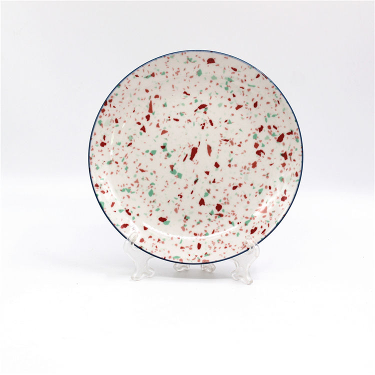 20 Pieces Color Glaze Pad Printing Ceramic Dinnerware Set