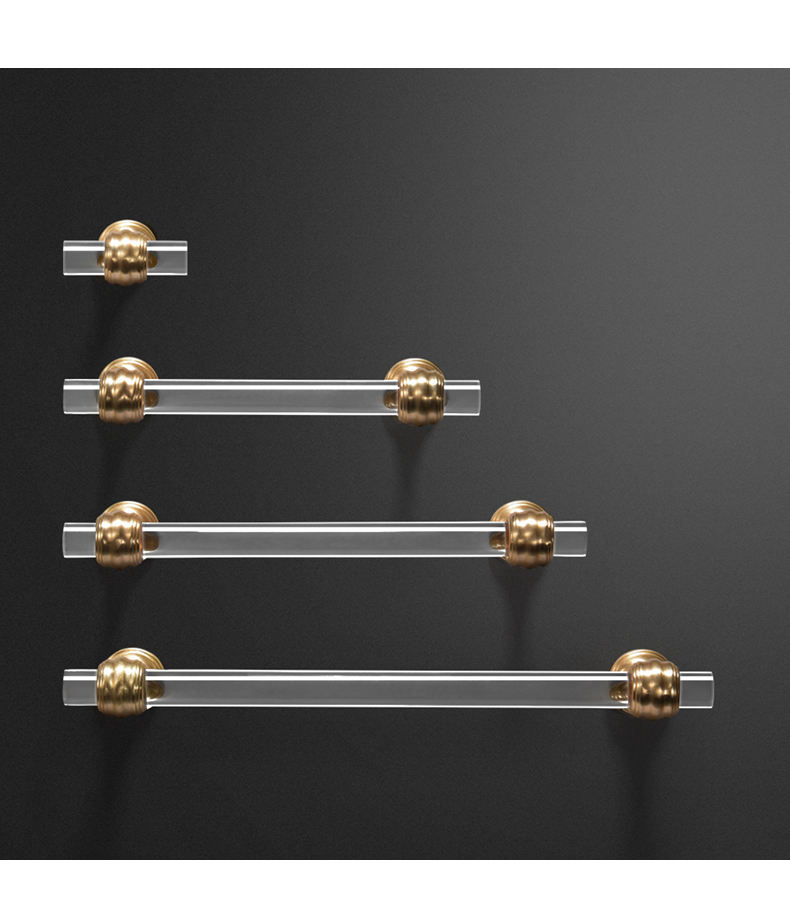 WEKIS Wholesale Transparent Acrylic Drawer Handles Brass Feet Acrylic ...