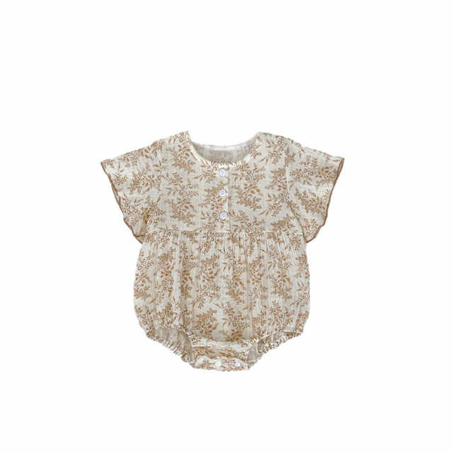 1 Pcs Custom Tag Floral Cotton Romper Summer Newborn Infant Toddler ...