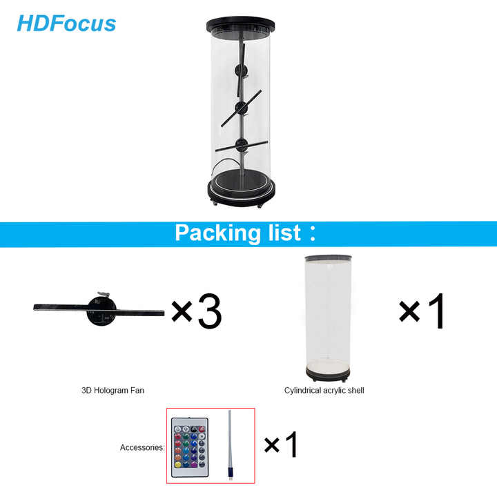 New Design 32cm High Resolution LED 3D Holographic Display Projector ...