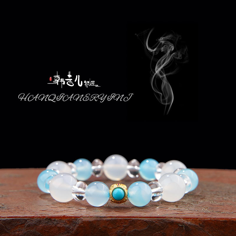 Unisex Selenite Beaded Crystal Rhinestone Round Bracelets Classic ...