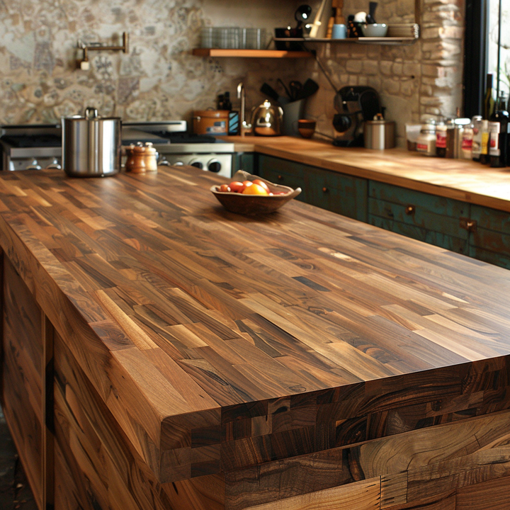 Custom Made Kitchen Countertops - Solid Wood Butcher Block