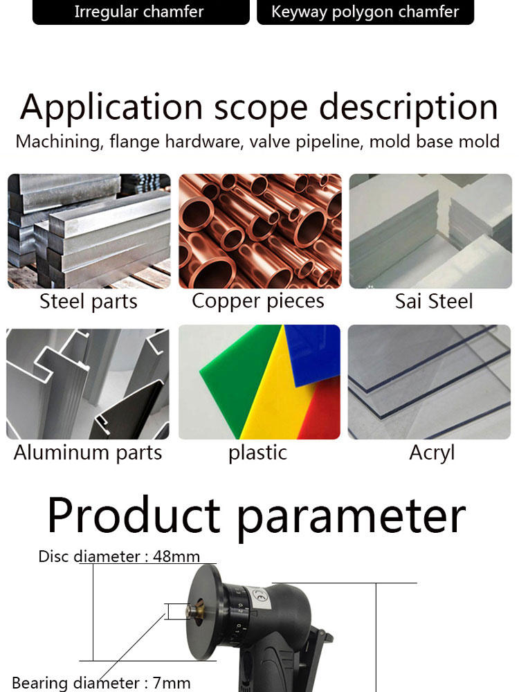 45 Degree Mini Pneumatic Portable Chamfering Machine for Polishing ...