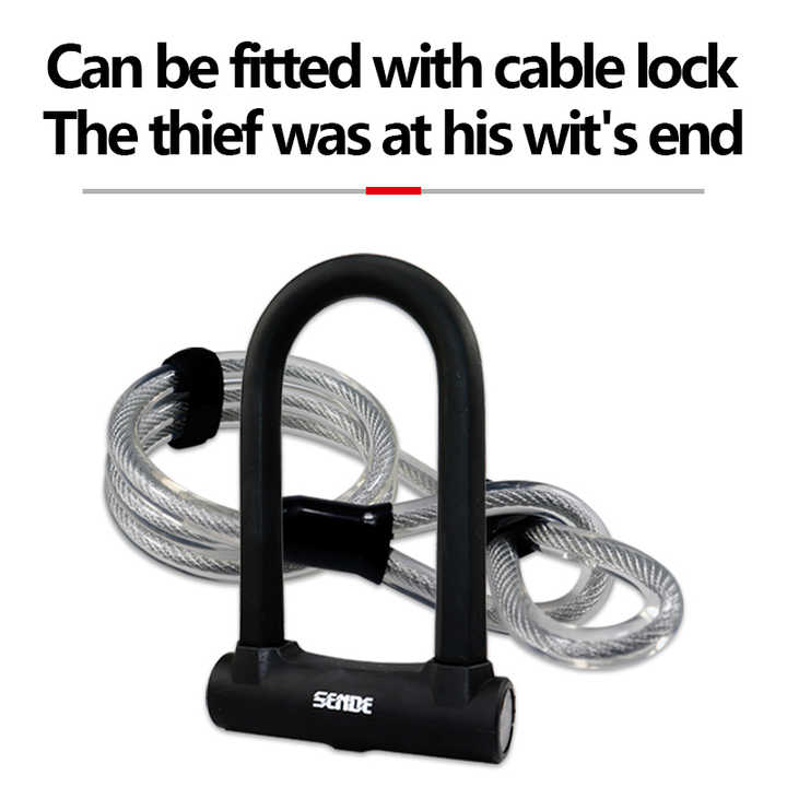 Bicycle U-Lock Silicone Bicycle Anti-theft Wheel Tyre Lock with Key ...