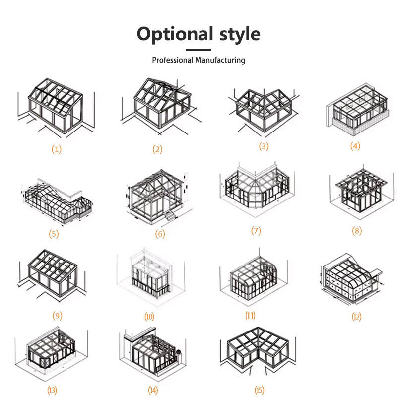 Garden Friendly White Aluminum Sunroom Transparent Tempered Glass ...