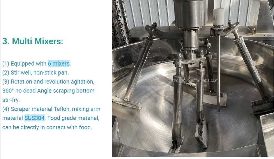 100-800Liter Industrial Tilting Jacketed Kettle Bean Cooking Machine ...