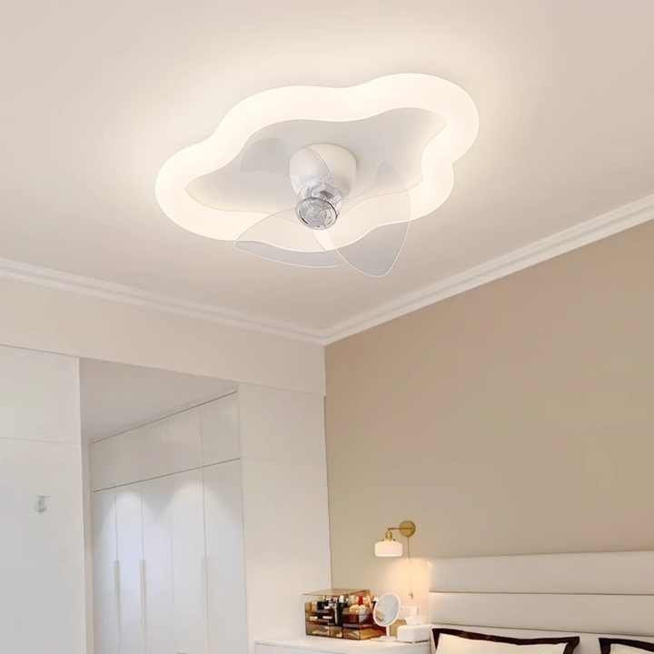 Bladeless LED Ceiling Fan Cream Style Cloud Shape Design for Bedroom ...