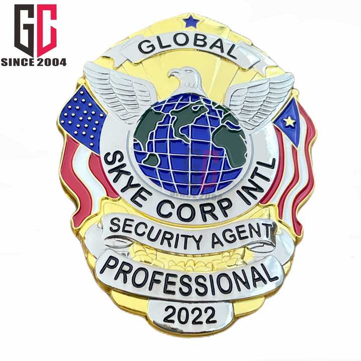 Custom Metal Security Badges with Leather Ball Chain