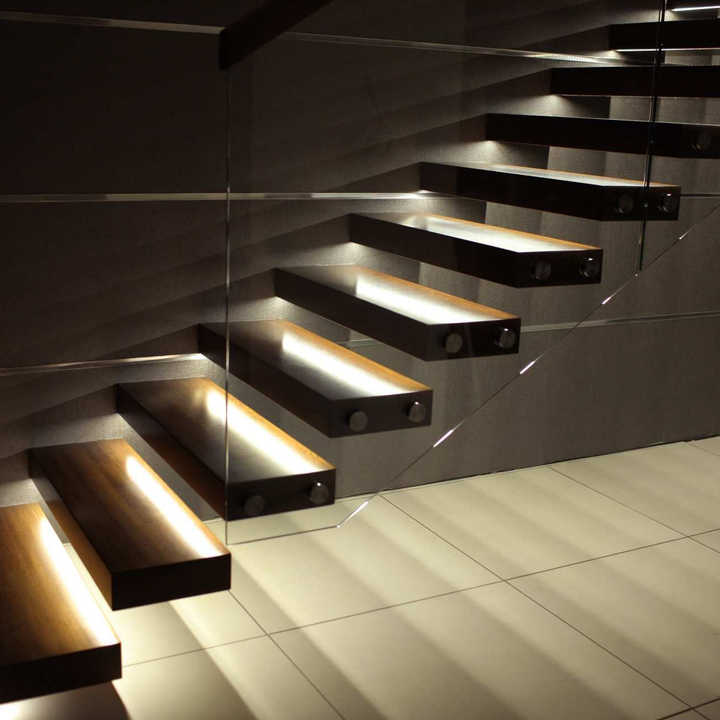 Beautiful Floating Stairs with LED Timber Step From High Quality Foshan ...