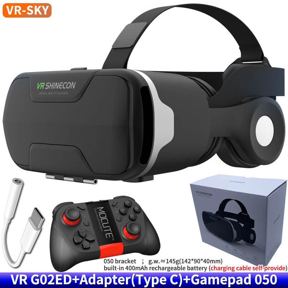 VRshinecon VR Glasses G02ED Headset Version 360 Panoramic Mobile Phone ...