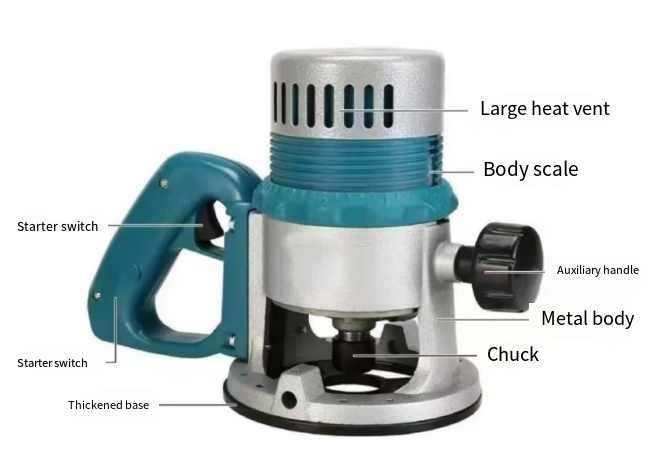 High Power Fast Speed Compact Power Router for Woodworking