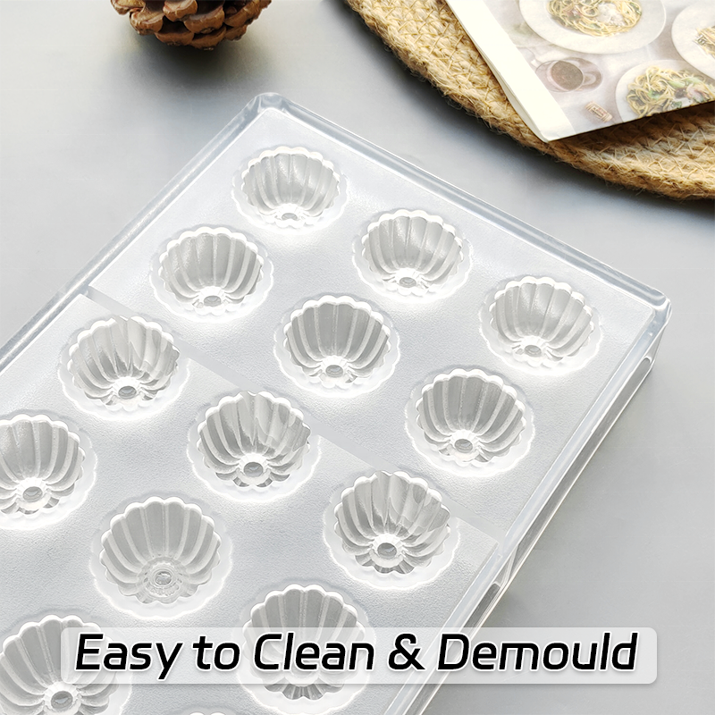 Shell groove Polycarbonate Chocolate Mold Easy to Shape Chocolate bar ...