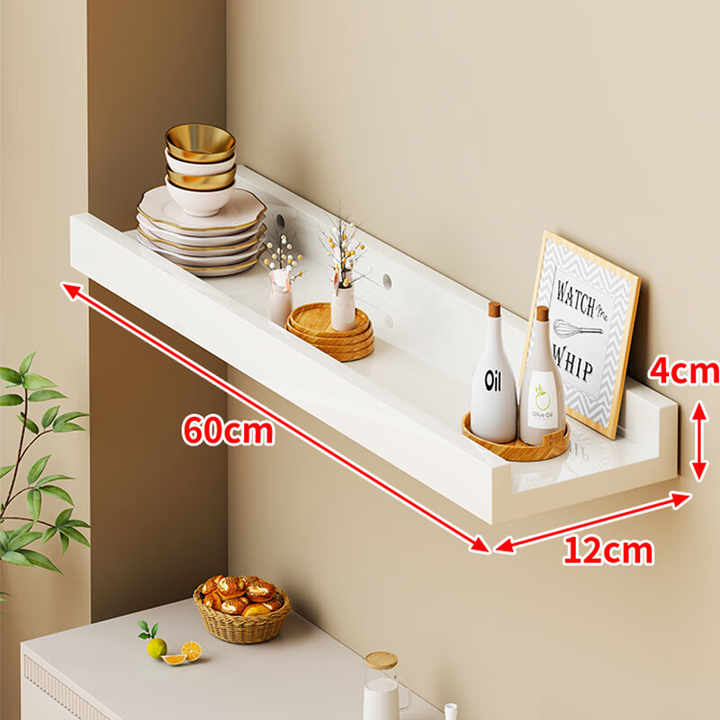 Solid Wood Single-Line Partition Bookshelves Wall-Mounted Wall-Hung ...
