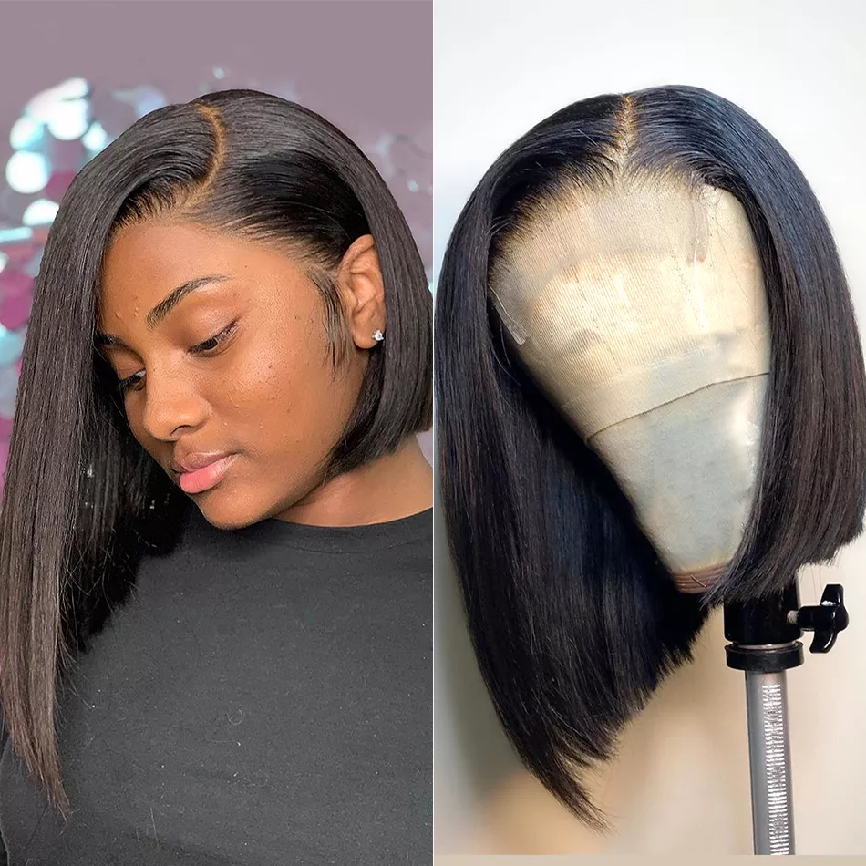 Zsf Hair Closure Bob Wigs 4*4 Transparent Lace Closure Wig Glueless ...