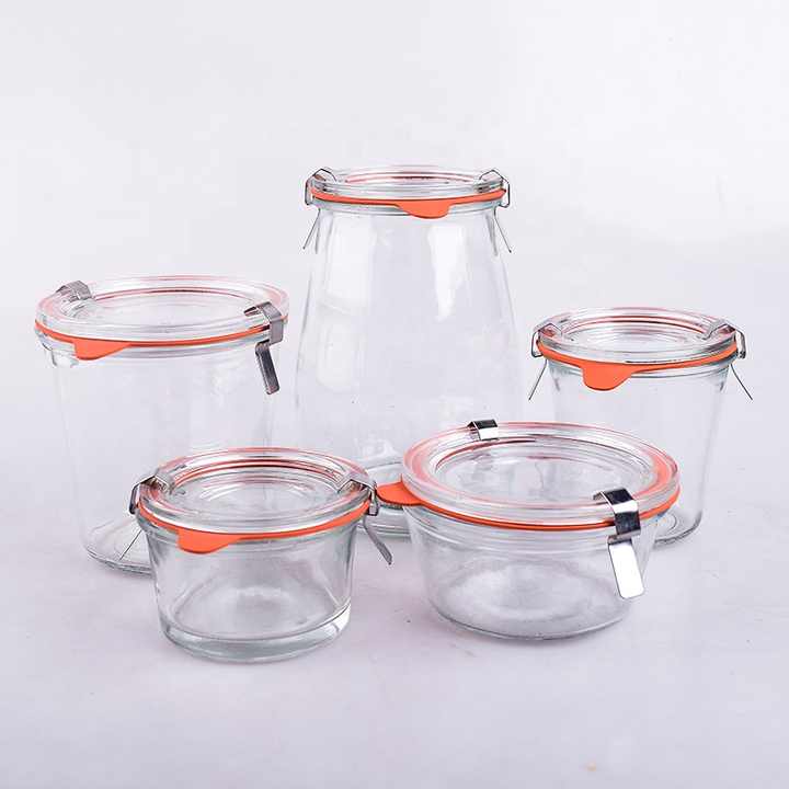 Transparent Weck Canning Jars - Eco-Friendly & Airtight
