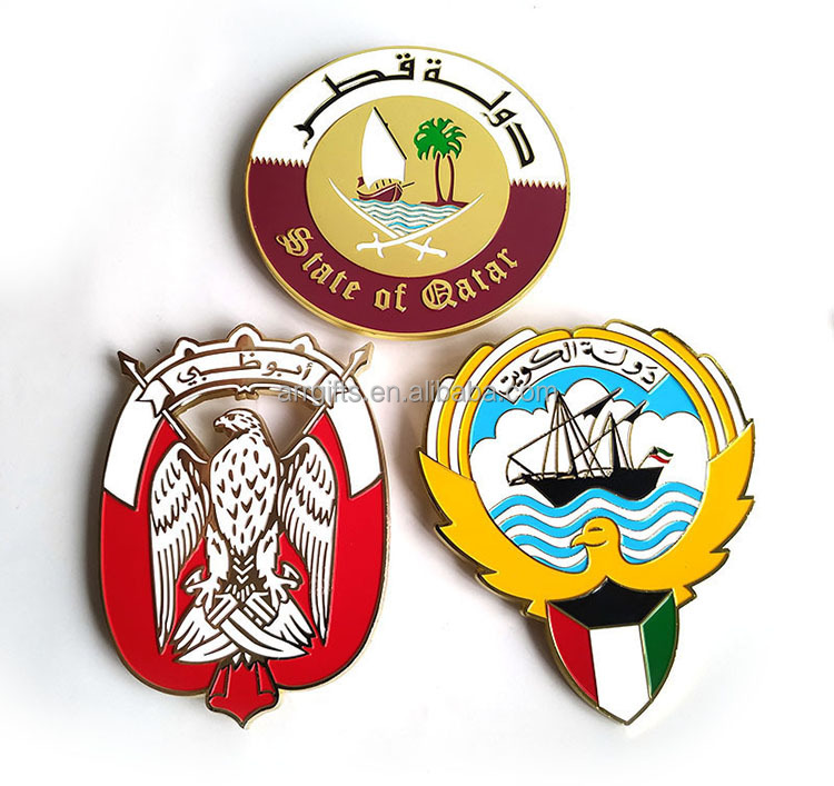 Verified Supplier Qatar National Day Metal Emblem Pin Engraved Qatar ...