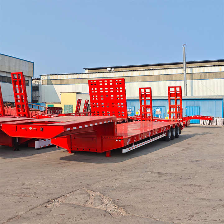 Heavy Duty Hydraulic Gooseneck Flatbed Trailer 60 to 200 Ton Loading ...