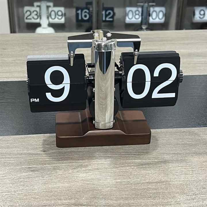 Home Retro Mechanical Flip Clock Desktop Personalized Automatic Solid ...