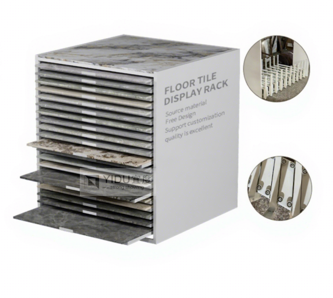 Rectangle Ceramic Tile Drawers Display System Customized Smooth Push ...