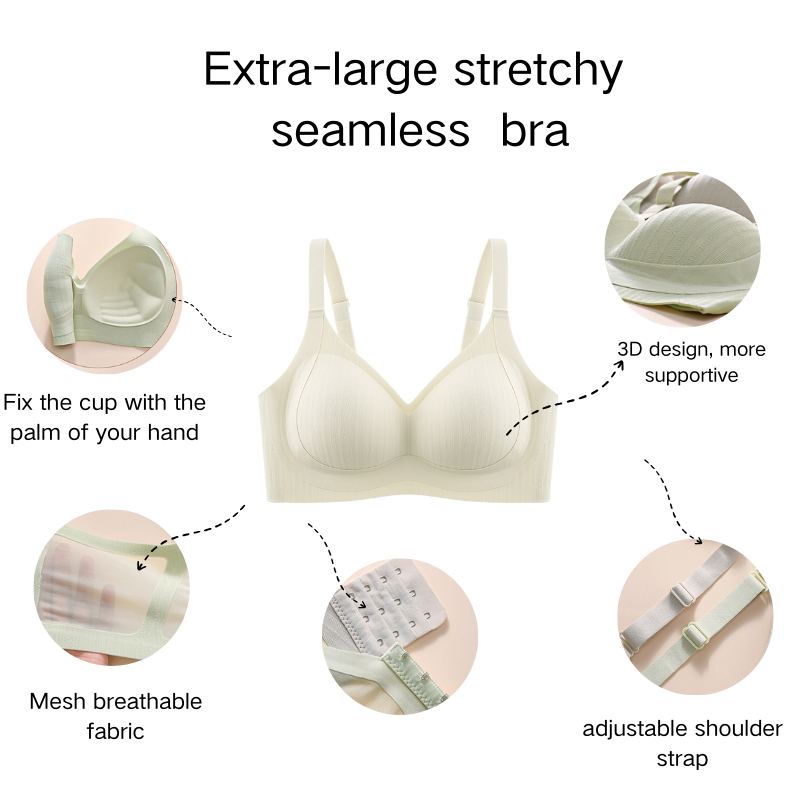 High Quality Soft Lady Mesh Breath V-neck 3D Invisible Cup Seamless ...