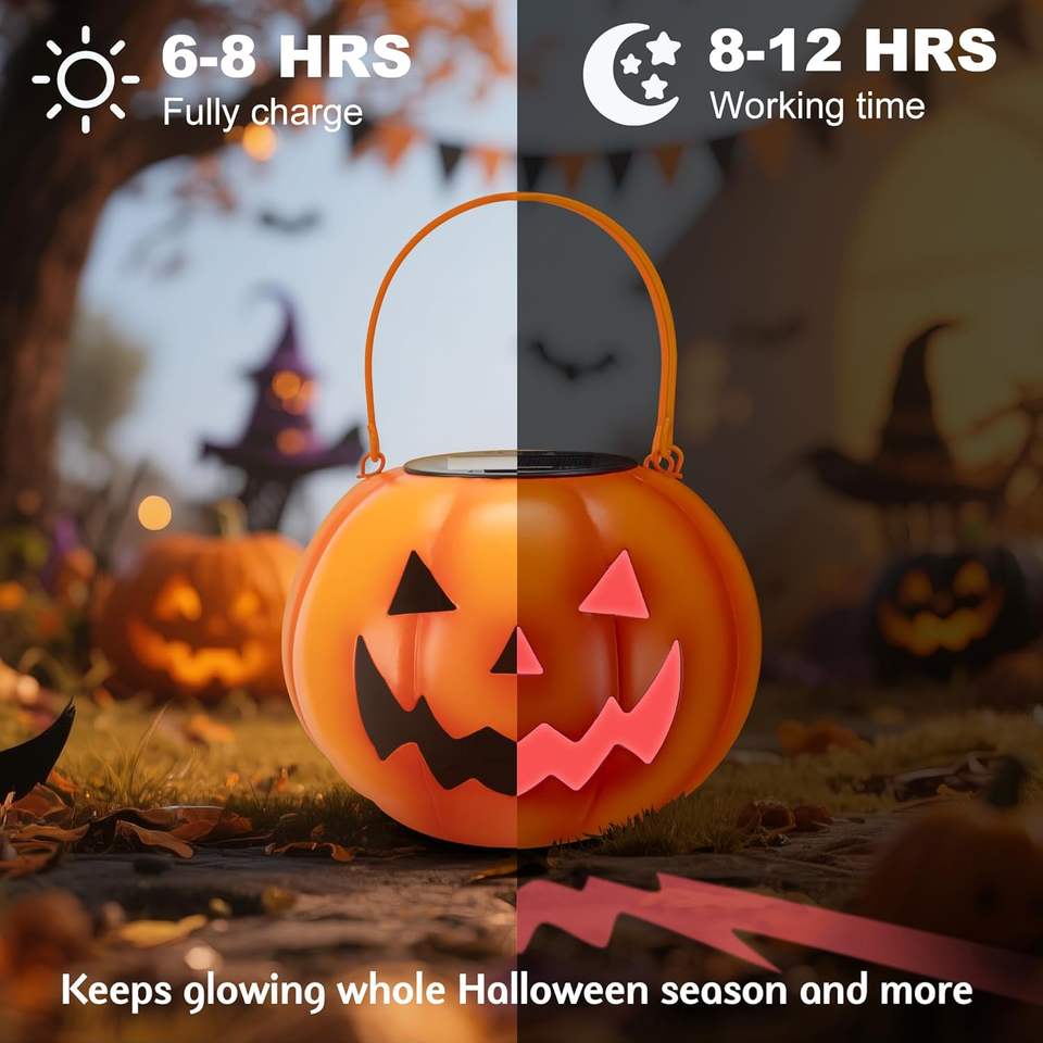 Halloween Decorations Outdoor Pumpkin Solar Lanterns Color Changing ...