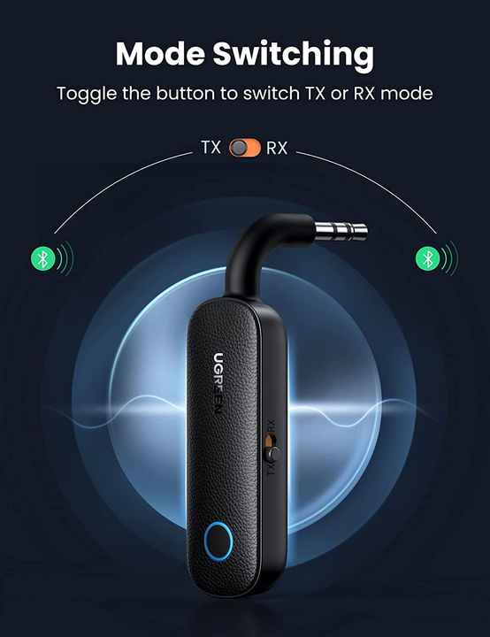 UGREEN Bluetooth 5.0 Transmitter and Receiver 2 in 1 Wireless 3.5mm Bluetooth Adapter Aux Bluetooth
