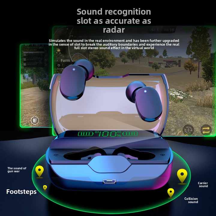 TWS True Wireless Gaming E-Sports Earphones Low Latency Long Battery ...