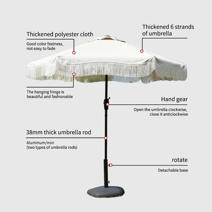 Modern Umbrellas Luxury Parasol Patio Umbrella Garden Outdoor 2.7m ...