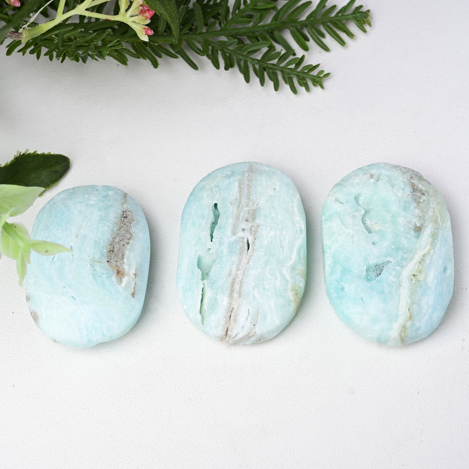 Wholesale Natural Crystal Hemimorphite Palm Stone Crystal Polished ...