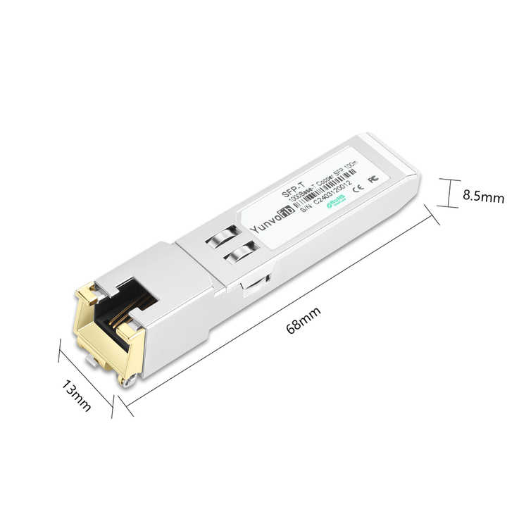 1000BASE T Copper SFP to RJ 45 Transceiver Module 100m Gigabit Ethernet ...